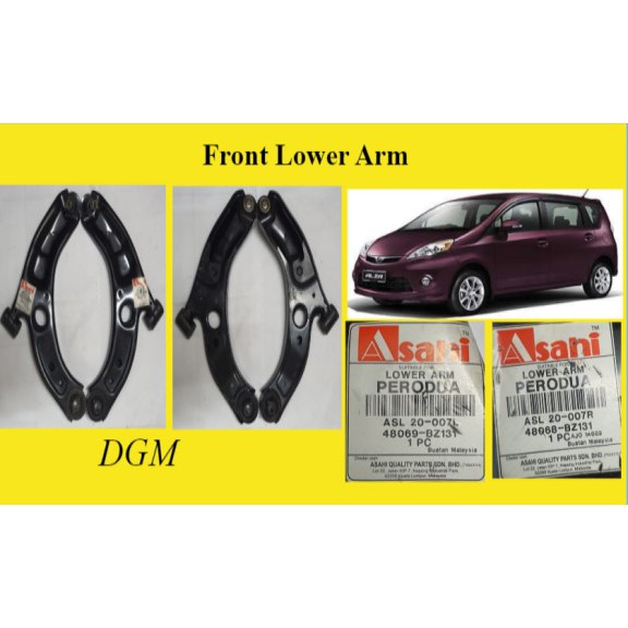 ASAHI Perodua ALZA Front Left & Right Lower Arm 1Pair 2Pcs (ASL 20-007L ...