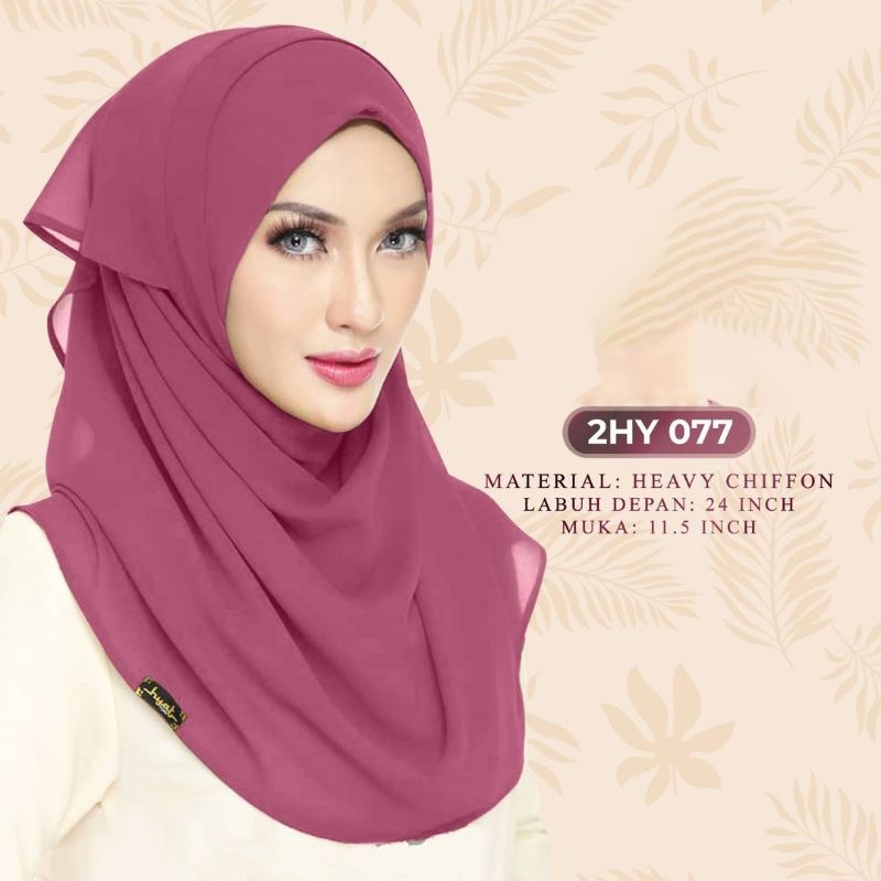 Hyatt X Instant Shawl plain pastel inner anti tembam ironless | Shopee ...