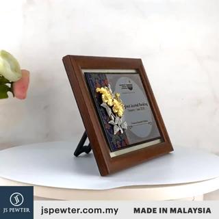 (JS Pewter) 7"x9" Award Plaque | Gold Plated Pewter Bunga Raya ...