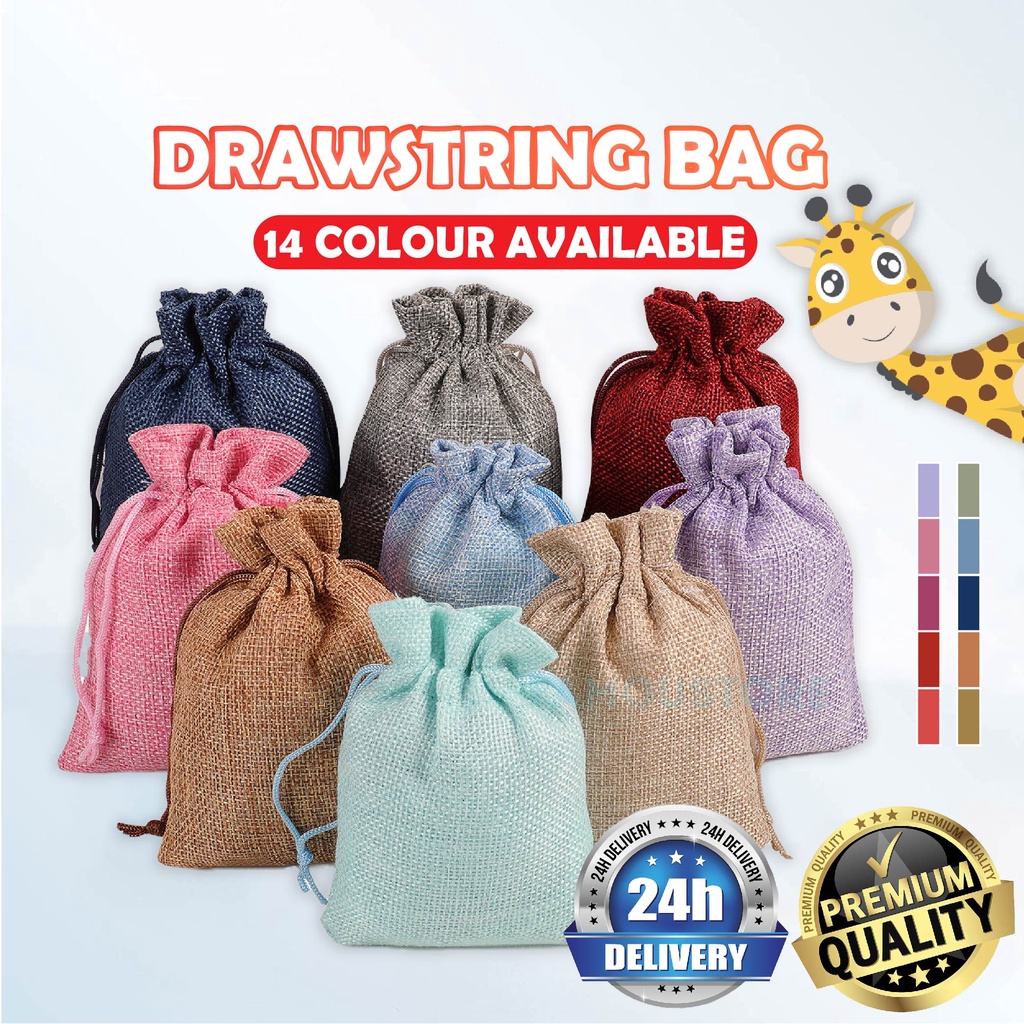 Cute Drawstring Bag Pouch Bag Jute Bag Jewellery Bag Gift Bag Linen ...