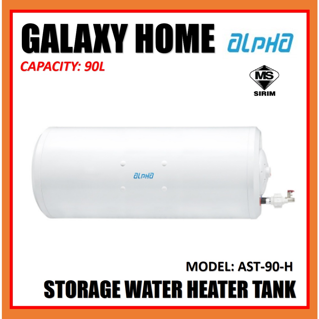 ALPHA 90L STORAGE WATER HEATER TANK WITH ISOLATION BARRIER AST-90-H | Shopee Malaysia