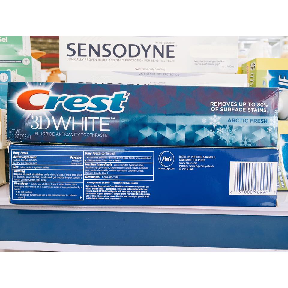 Crest 3D White Fluoride Anticavity Toothpaste Arctic Fresh 198g ...