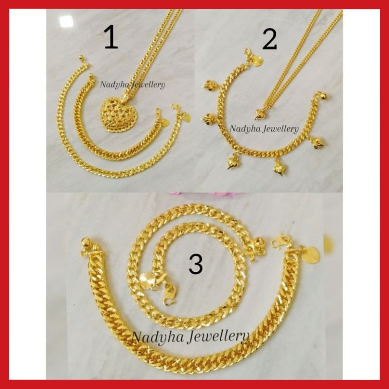 SUASA SET DEWASA RANTAI LEHER, GELANG TANGAN, GELANG KAKI | READY STOCK | Shopee Malaysia