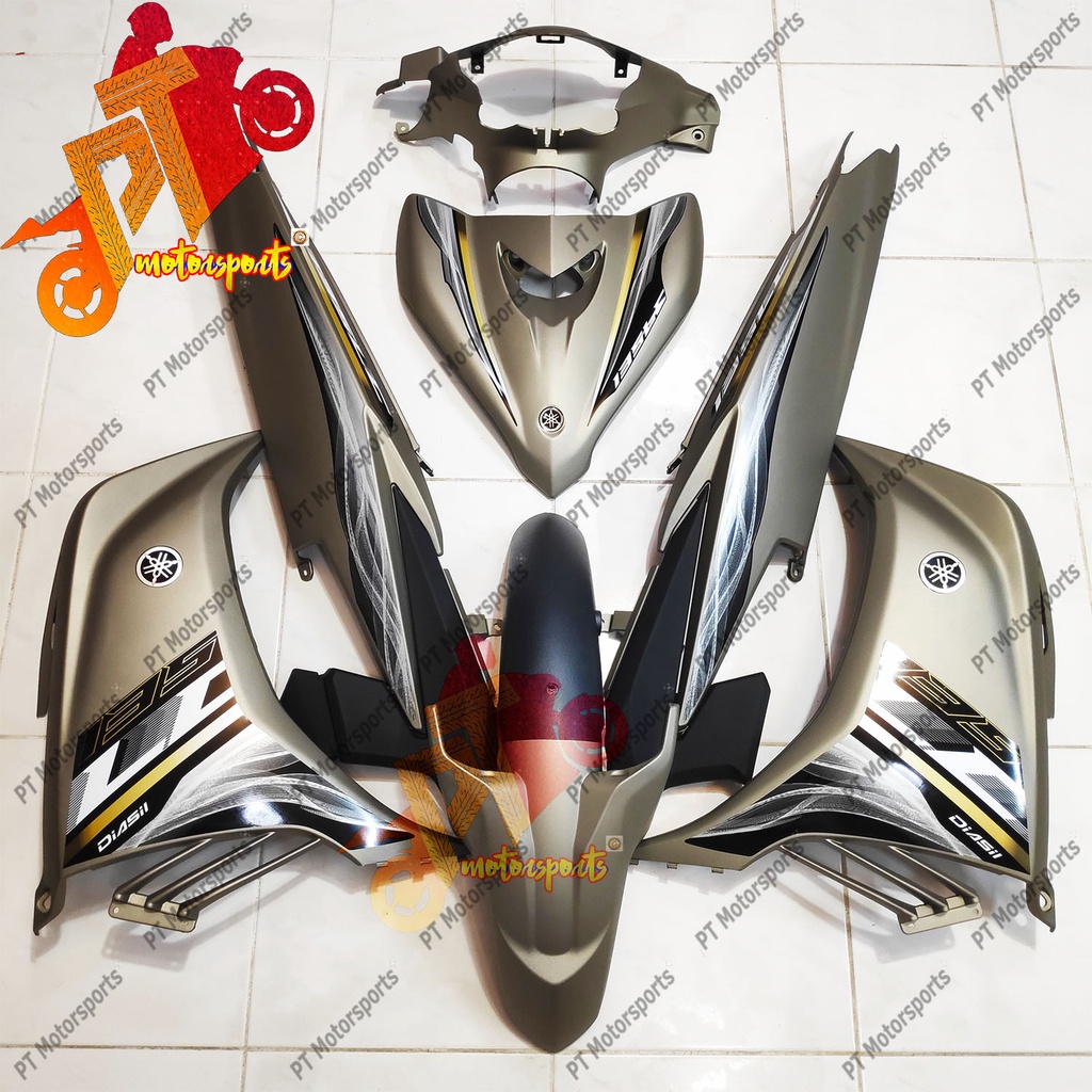 Yamaha LC 135 Cover Set Bodyset Matt Gold Sticker Nescafe 18 LC 135 V1 ...