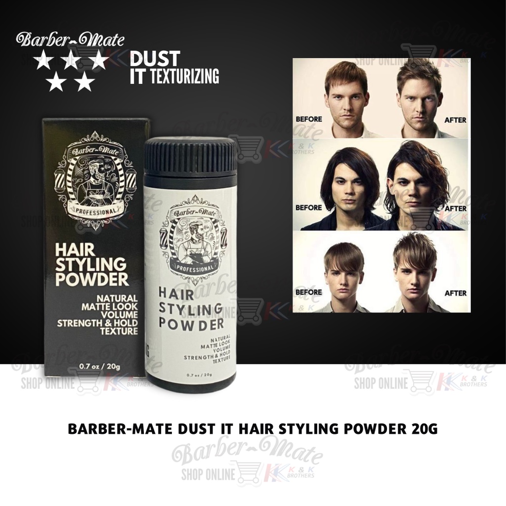 BARBER-MATE DUST IT TEXTURING HAIR STYLING POWDER 20G | Shopee Malaysia