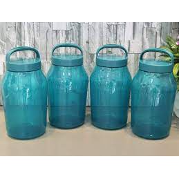 READY STOCK Tupperware (3L with Handle Seal) Universal Jar 3L Quad Set ...
