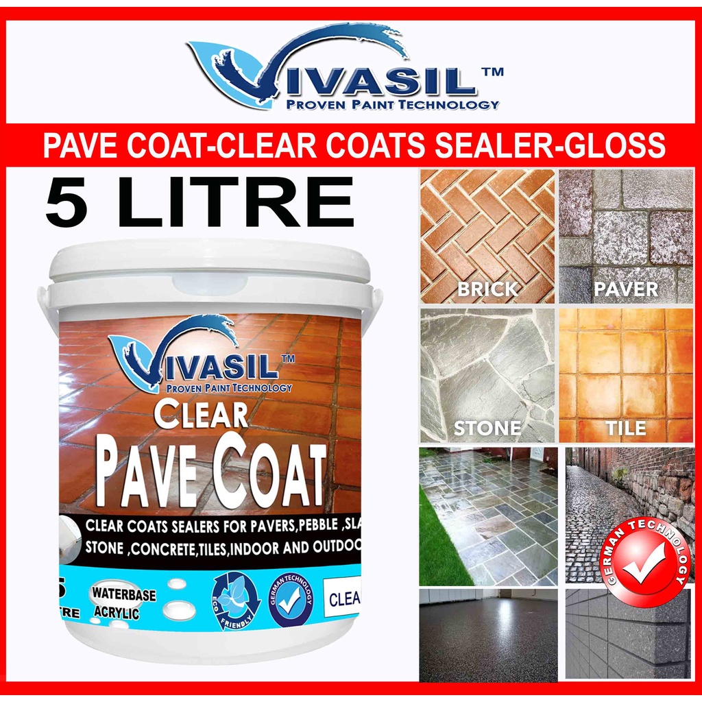 5L VIVASIL CLEAR PAVE COAT PAINT-WATERBASE TECHNOLOGY FOR EXT& INT ...