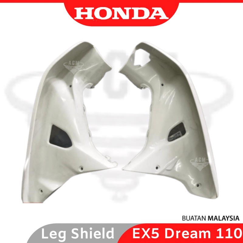 Honda EX5 Dream 110 Carburetor / Fi Leg shield Main Switch Cover Kepak Kepok Sayap Depan Putih ...