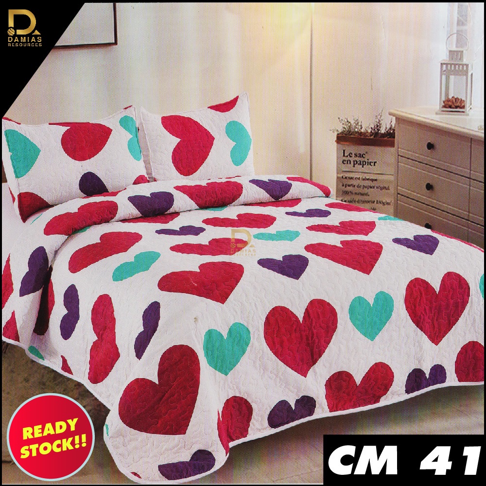 Cadar Patchwork Set 3IN1 Bed Sheet Queen Size Cotton Bedsheet Set Bedding Liza Style New Upgrade ...