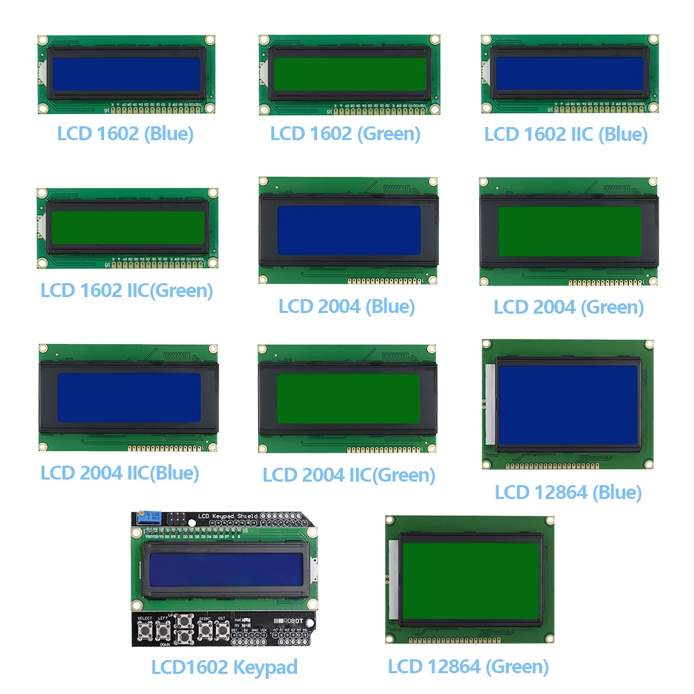 LCD1602 LCD2004 LCD12864 IIC/I2C Module Display, Blue/Green Screen for Arduino for UNO Mega 2560 ...