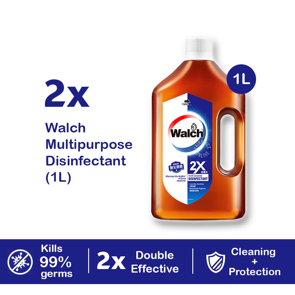 [Bundle of 2] Walch Multi Purpose Disinfectant 2X (1L) - Kills 99.9% of ...