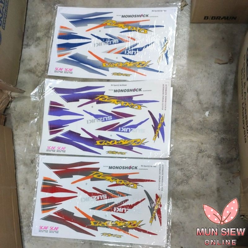 Stiker Sticker Body Stripe Cover Set (2) Suzuki Rg Rg Sport Ru | Shopee ...