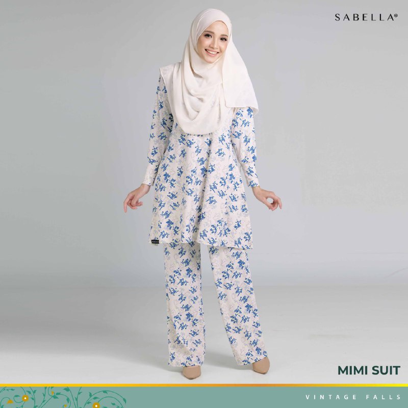 Baju Suit Muslimah Bercorak Mimi Suit By Sabella | Shopee Malaysia