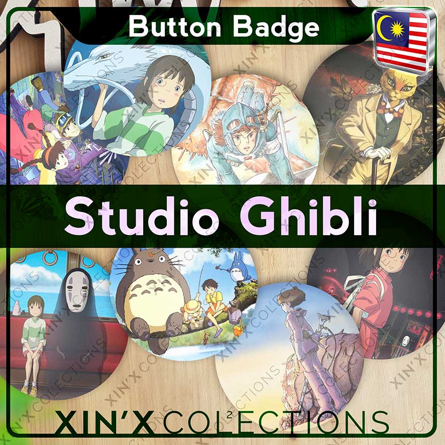 BUTTON BADGE PIN SAFEPIN Ghibli Stiudio Spirited Away TOTORO 44mm ...