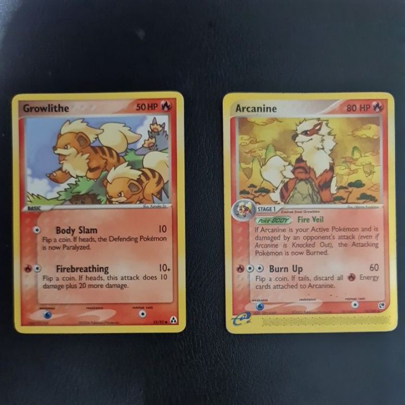 Pokemon growlithe, arcanine rare trading card set | Shopee Malaysia
