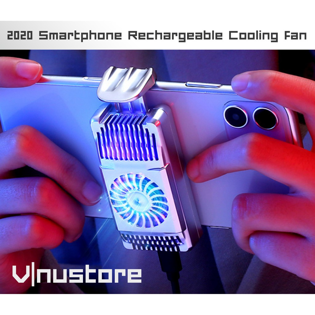 NEW Smartphone Cooling Fan with LED rechargeable built-in battery ...