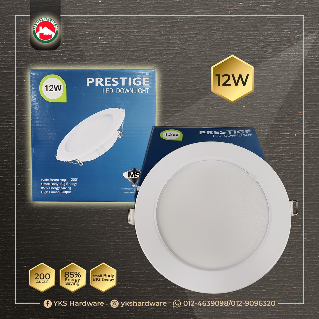 PRESTIGE LED DOWNLIGHT 6500K - ROUND TYPE / LAMPU LED BULAT | Shopee ...