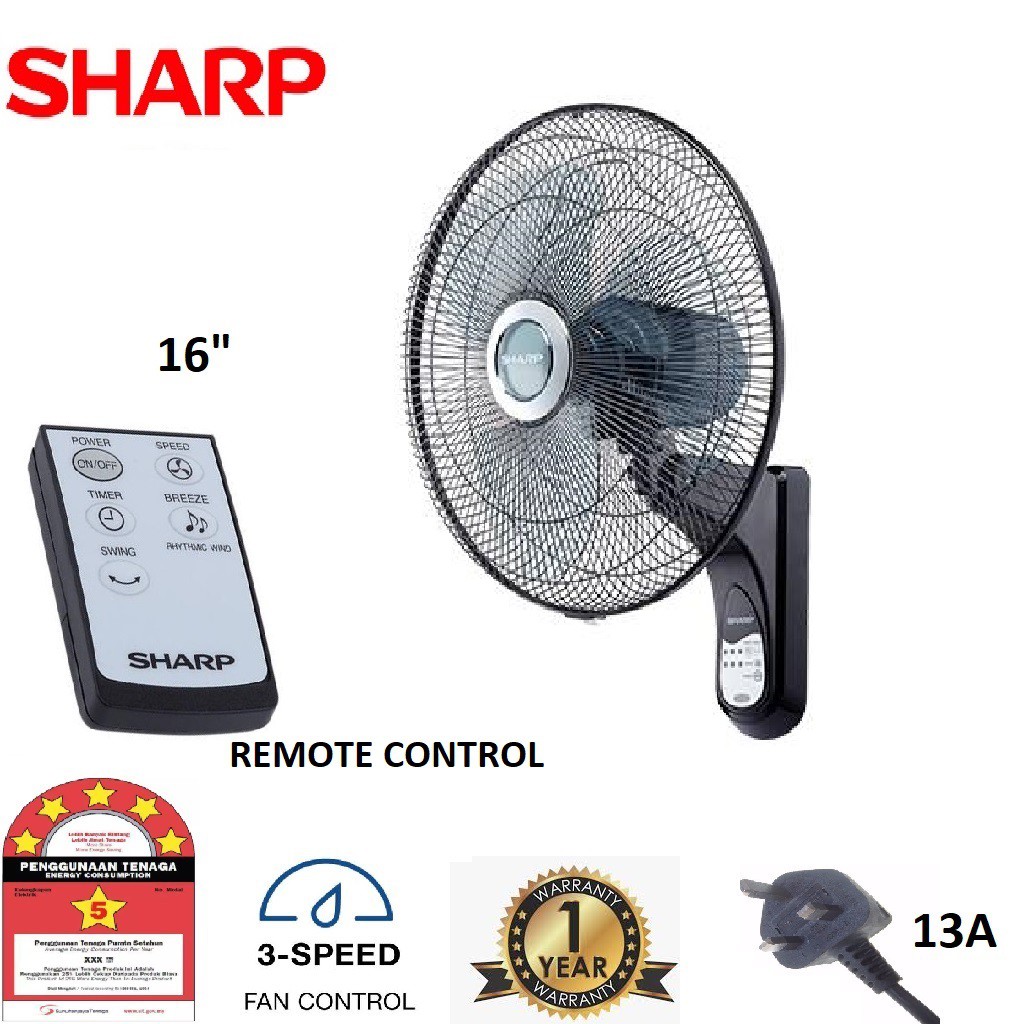 KIPAS DINDING SHARP 16" REMOTE CONTROL WALL FAN BEST BUY (LIMITED TIME ...