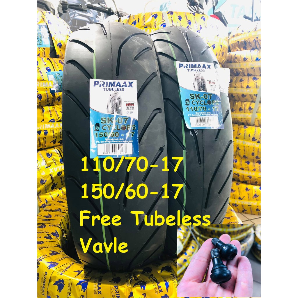Primaax 110/70-17 150/60-17 Tubeless SK-07 Tire Tyre For R25 Ninja 250 ...