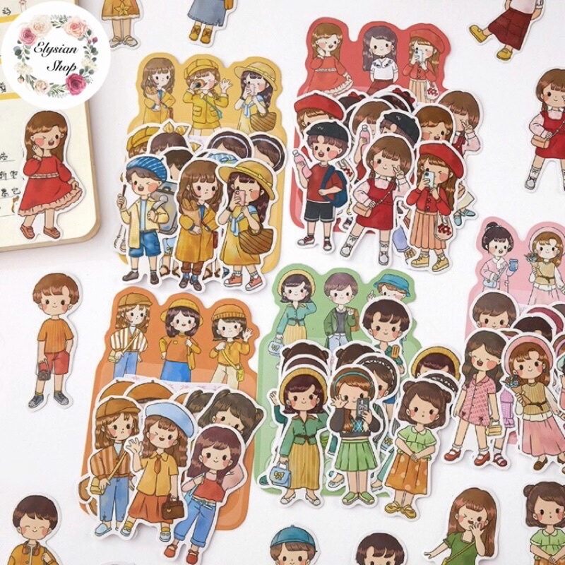 20pcs Cute Girls and Boys Cartoon Stickers Daily Dress Up Clothes for ...