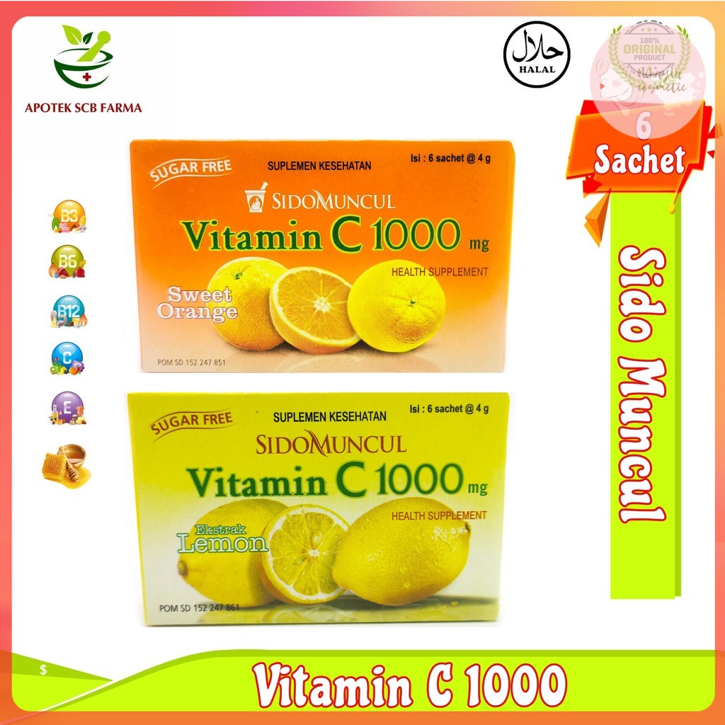 Vitamin C 1000 Sido Muncul Vitamin C Fitness / Box Contents 6 Sachets ...