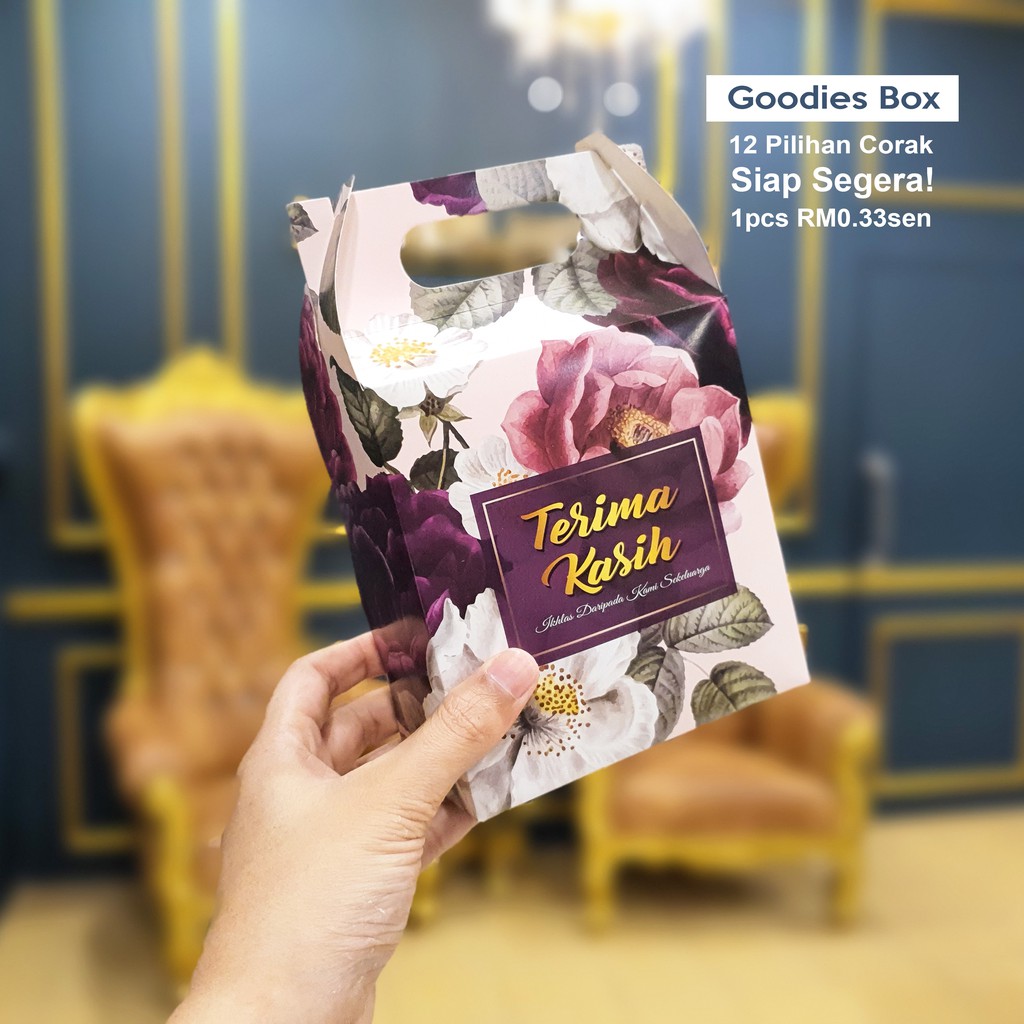 100pcs PROMOSI DOORGIFT / WEEDING BOX / HANDLE BOX / KOTAK BAHULU ...