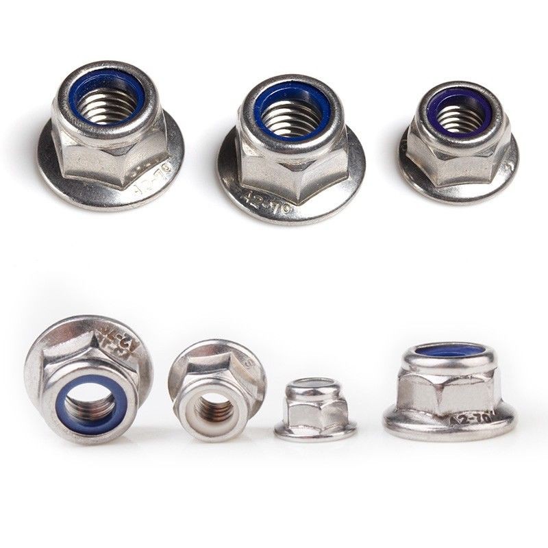 10 x M3 M4 M5 M6 M8 M10 Nylon Insert Lock Nuts (Nyloc) Hex Flange Lock ...