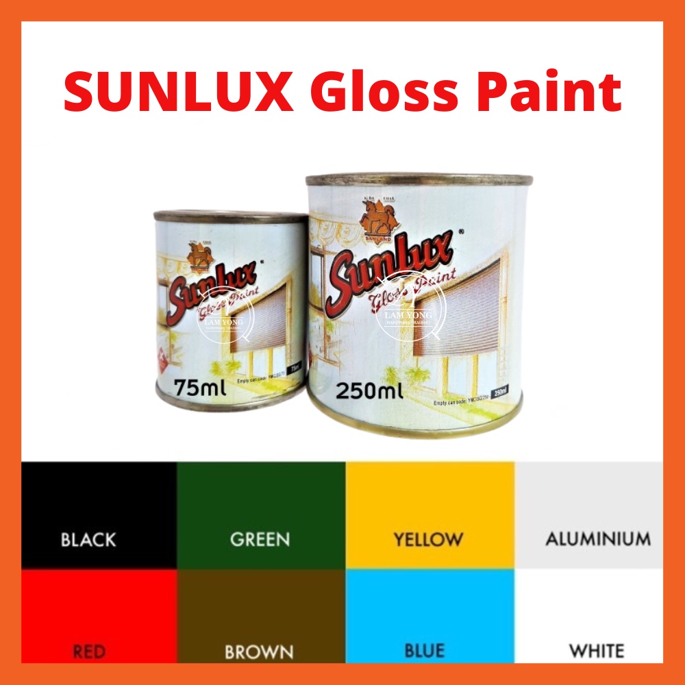 75ml / 250ml Sunlux Gloss Paint Glossy Wood Or Metal Paint / Oil Paint ...