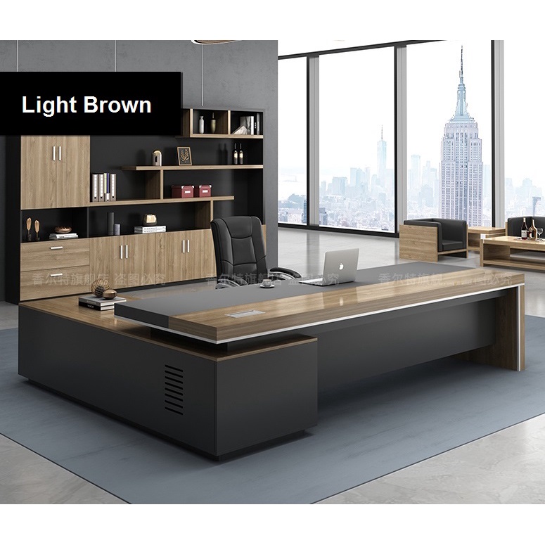Formal Office Working Table CEO Working Desk With Side Cabinet ...