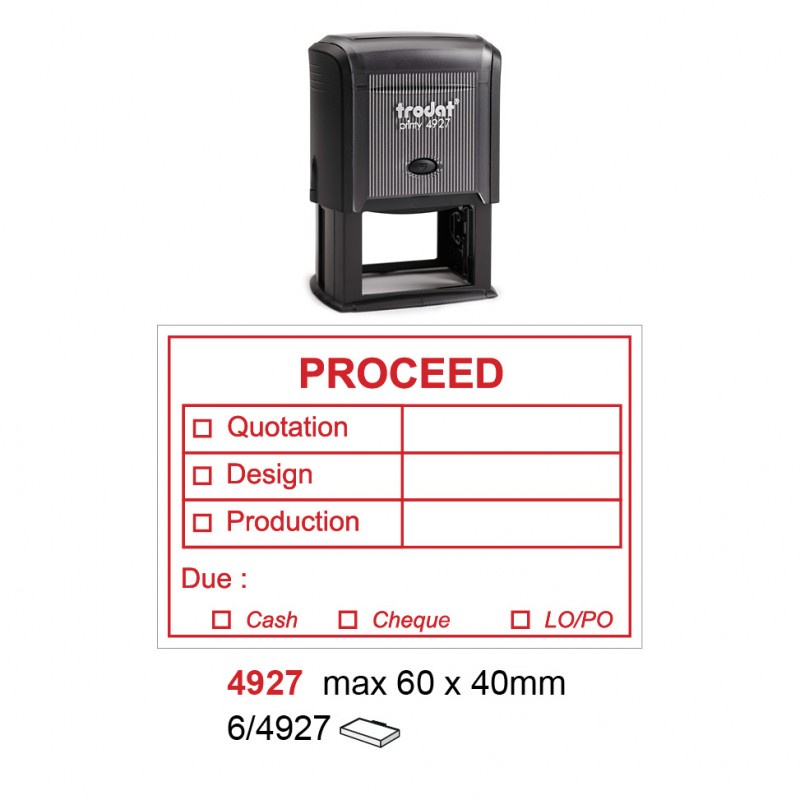 [Custom Made] (4927P3) TRODAT Printy Self-Inked Stamp (Black, Blue, Red ...