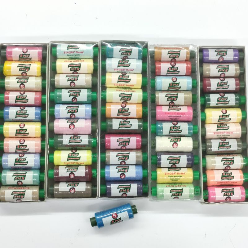 🔥Ready Stock🔥 10 Pcs Benang Jahit Singer 3 Ply /250M Mix Colour ...
