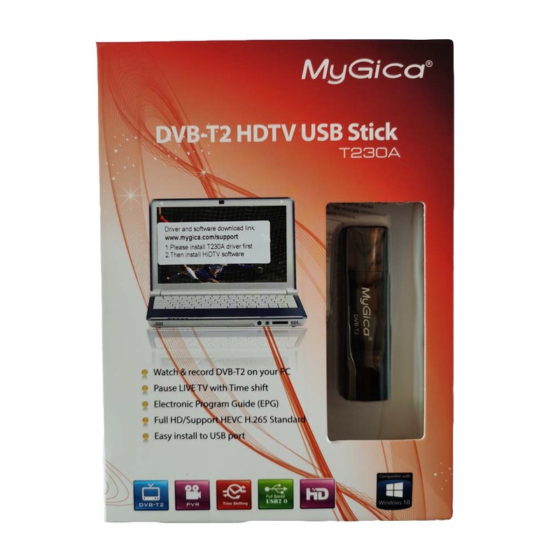 GENIATECH MyGica USB TV Stick T230A DVB-T2/DVB-T/DVB-C Tuner for Laptop ...