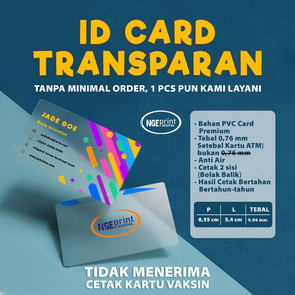[Transparent] Print Transparent ID Card/Transparent ID Card/Premium ...