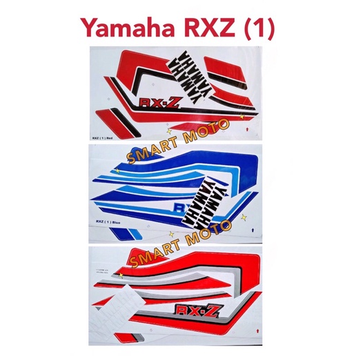Yamaha RXZ (1) Body Stripe Body Sticker Blue/Red/Black | Shopee Malaysia