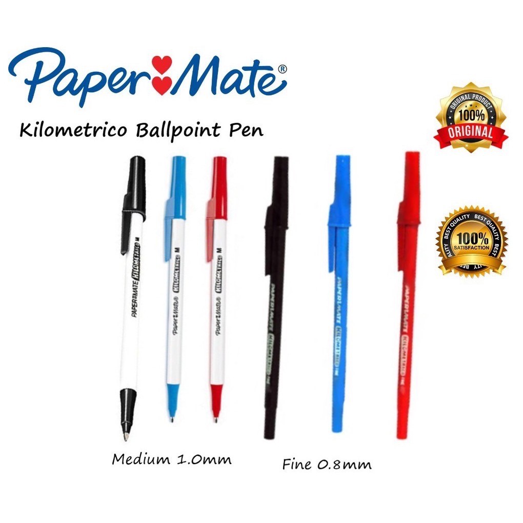Papermate Kilometrico Ball Pen Fine / Medium (Blue / Black / Red ...