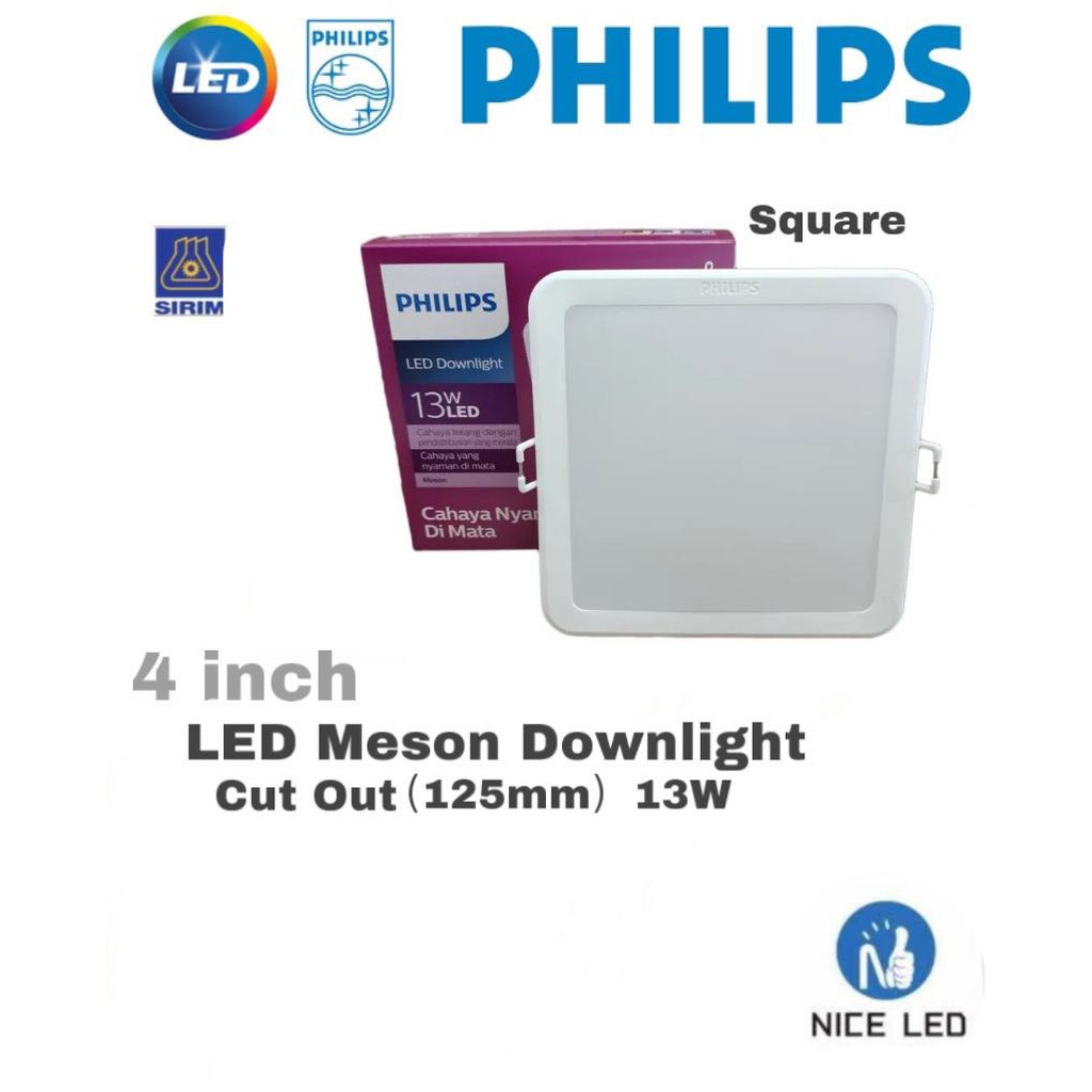 Philips 4 inch 13w Meson LED Downlight (square) | Shopee Malaysia