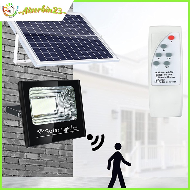 20W LED Solar Motion Sensor Detector Activated Lights Outdoor Street ...