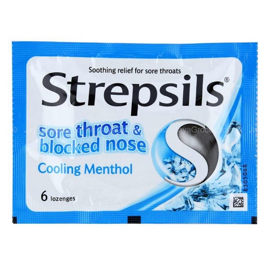Strepsils Cooling Menthol Candy for Sore Throat & Blocked Nose - 6 ...