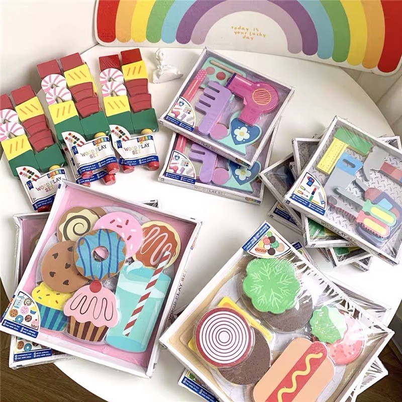 Horizon Group USA Wooden Toy Food Blocks Play Set | Shopee Malaysia