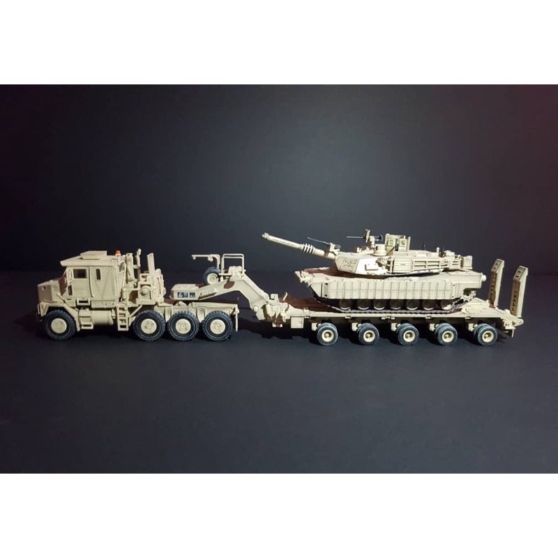 M1070 Transporter Truck + Trailer Set + M1A2 Abraham Tank 1:72 Scale ...