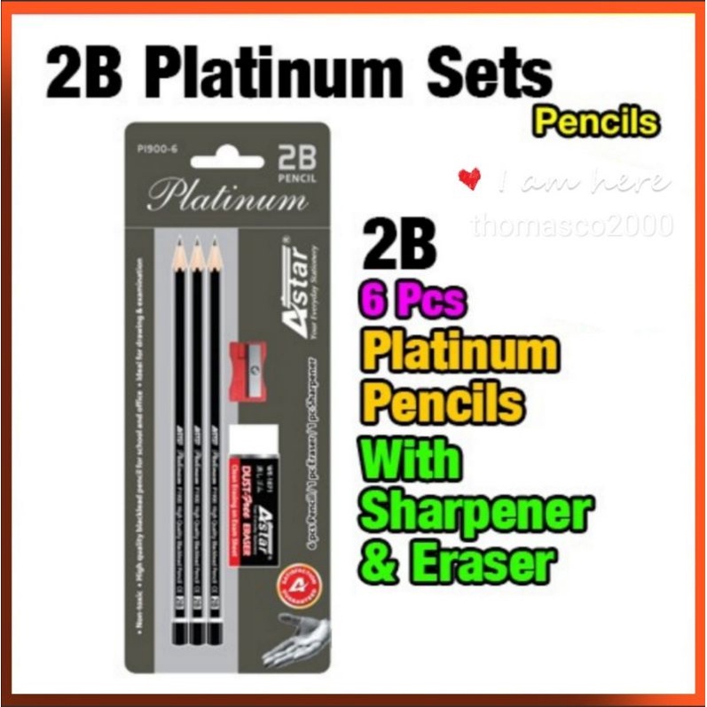 Astar 2B Pencil Set Platinum P1900-6 in 1 | Shopee Malaysia