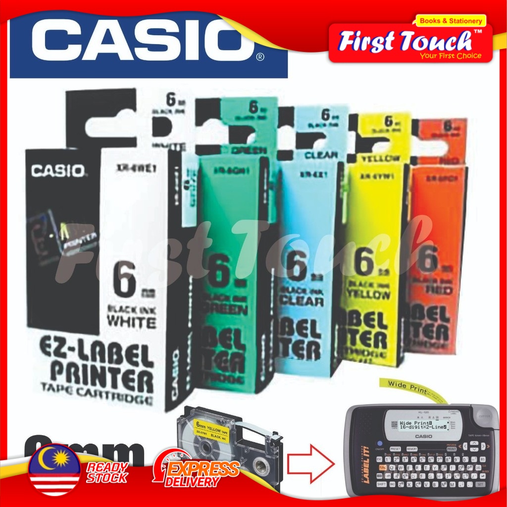 CASIO EZ-Label Printer Tape Cartridge 6mm | Shopee Malaysia