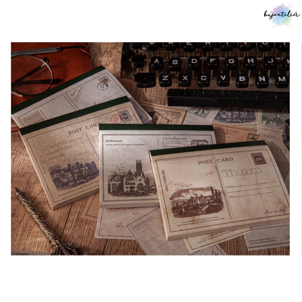 [50 Pcs] Vintage Retro Heritage Building Old Letter Paper Post Card ...