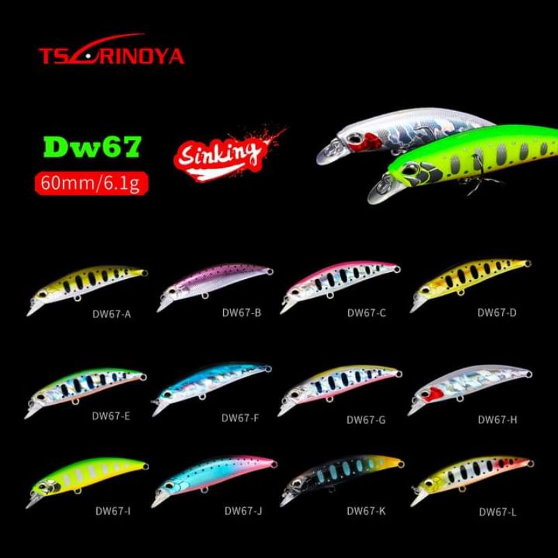 Bait / LURE CASTING TSURINOYA DW67 MINNOW KILLER 60S (SINGKING & RATTLE) | Shopee Malaysia