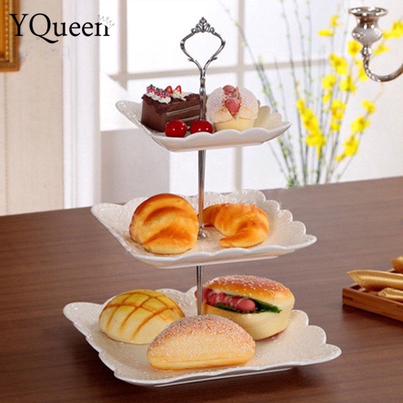 Fashion 3 Tier Cake Plate Stand Cupcake Fittings Fruit Shelf Home ...
