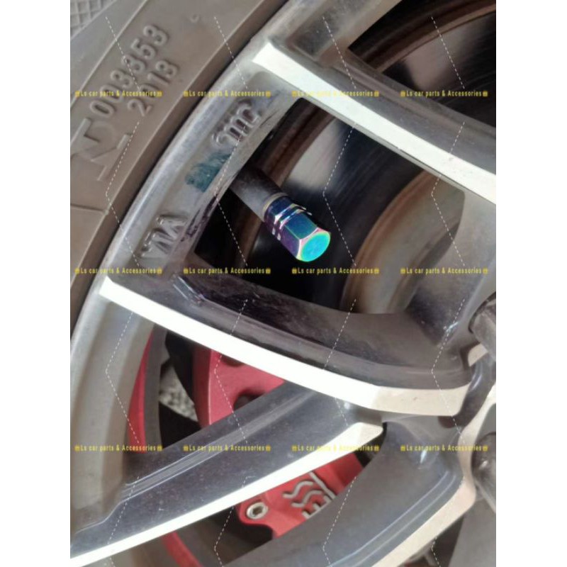 Titanium Nut Wheel Sport Rim Cap Rainbow Colour Air Tayar Valve Tire ...