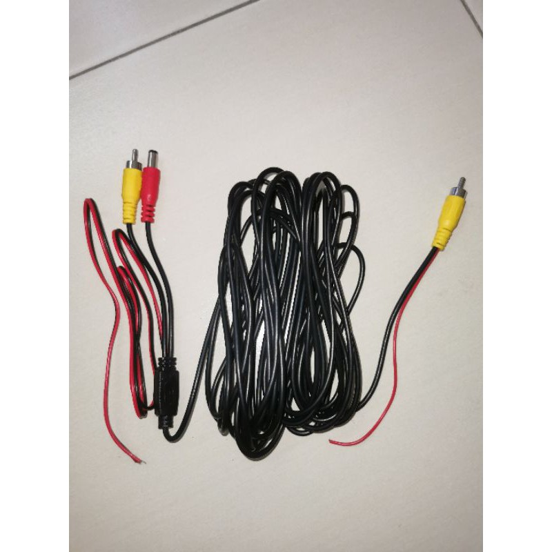 Car Reverse Camera Video AV Cable（6meter rca with power cable） | Shopee ...