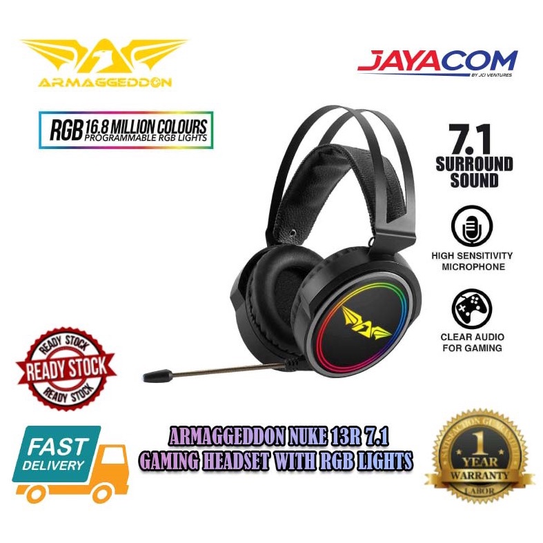 Armaggeddon Nuke 13R 7.1 Gaming Headset With RGB Lights | Shopee Malaysia
