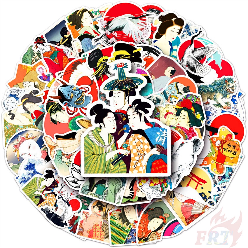 50Pcs/Set Ukiyoe . Japanese Customs & Culture Series 01 Stickers DIY ...
