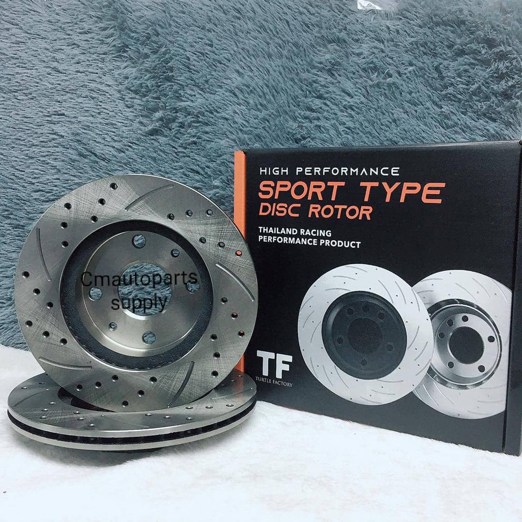 🔥 DISC ROTOR SPORT SLOTTED & DRILLED ORIGINAL TF THAILAND TOYOTA VIOS ...